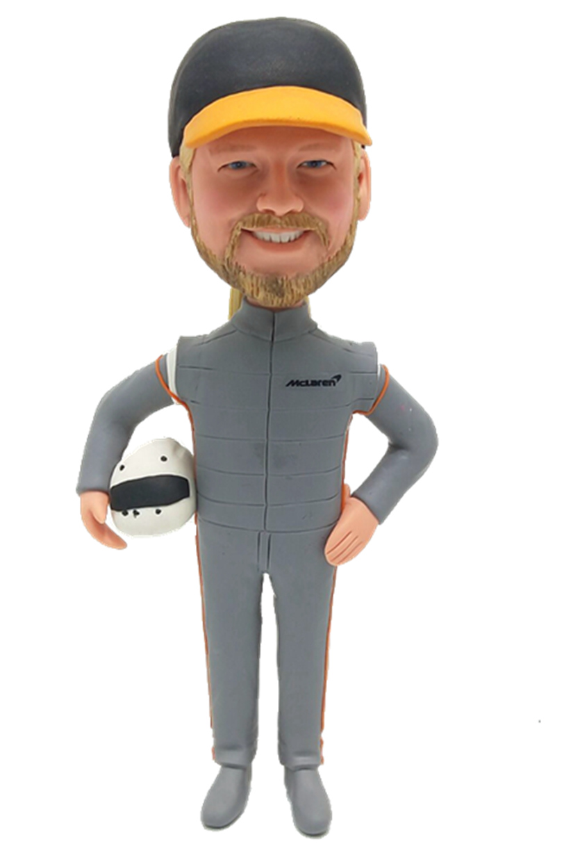 Custom Bobble Head Race Car Driver with Helmet [AM5181] - $63.99 ...
